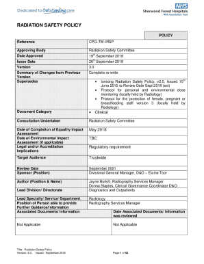 Fillable Online RADIATION SAFETY POLICY - sfh-tr.nhs.ukRADIATION SAFETY ...