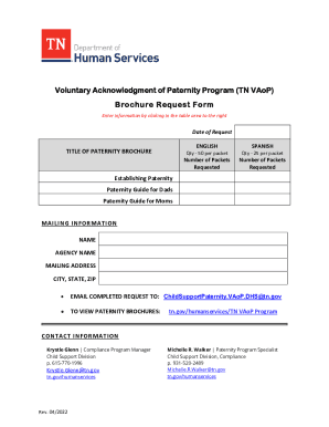 Fillable Online FREE 5+ Voluntary Acknowledgment of Paternity Forms in ...