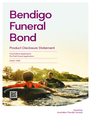 Fillable Online www.bendigobank.com.auglobalassetsdocumentsBendigo Funeral Bond Disclosure ...
