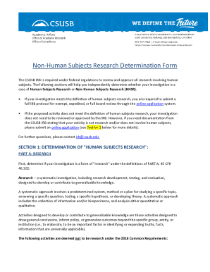 Fillable Online www.csusb.edusitesdefaultNon-Human Subjects Research ...
