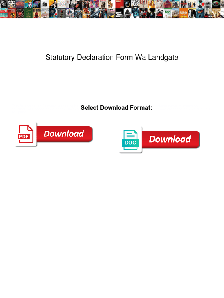 Fillable Online Statutory Declaration Form Wa Landgate. Statutory Declaration Form Wa Landgate ...