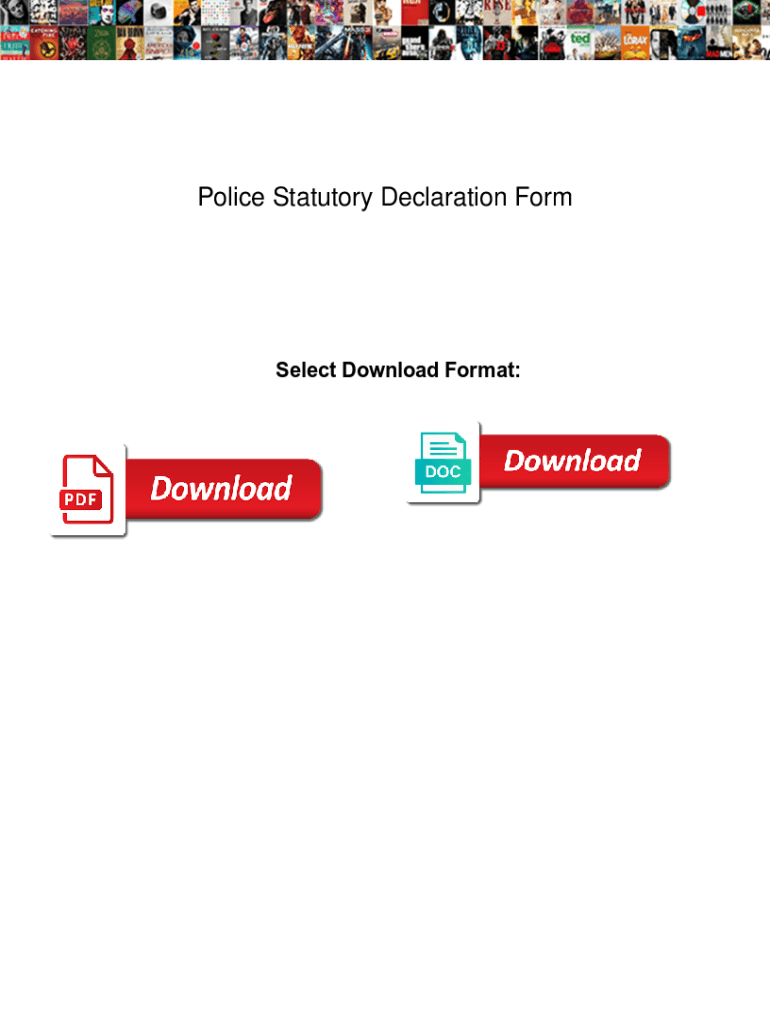 Fillable Online Police Statutory Declaration Form. Police Statutory ...