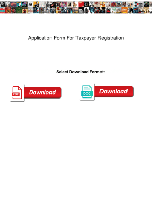 Fillable Online Application Form For Taxpayer Registration. Application ...