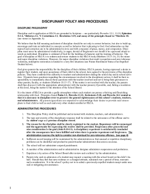 Fillable Online Disciplinary Policies Sample ClausesLaw Insider Fax Email Print - pdfFiller