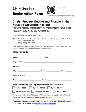 Fillable Online Seminar Registration Form - safeforensics.org Fax Email ...