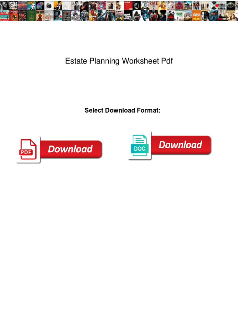 Fillable Online Estate Planning Worksheet Pdf. Estate Planning ...