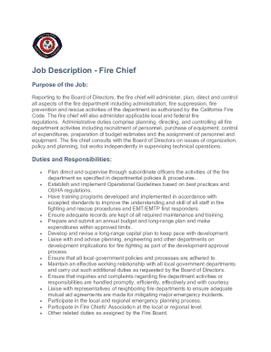 Fillable Online Fire Chief Job Description - Final Fax Email Print ...