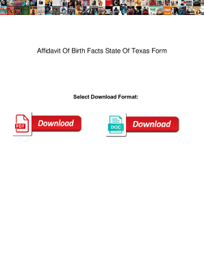 Fillable Online Affidavit Of Birth Facts State Of Texas Form. Affidavit Of Birth Facts State Of ...