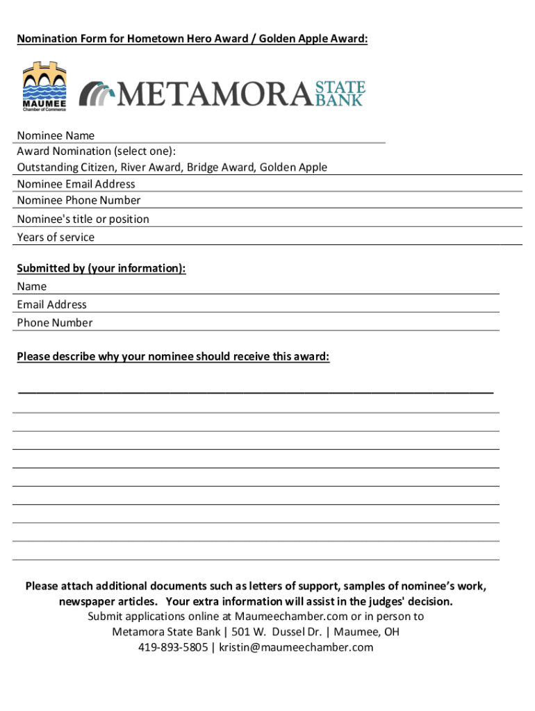 Fillable Online 2021-Hometown-Hero-Nomination-Form.docx Fax Email Print - pdfFiller