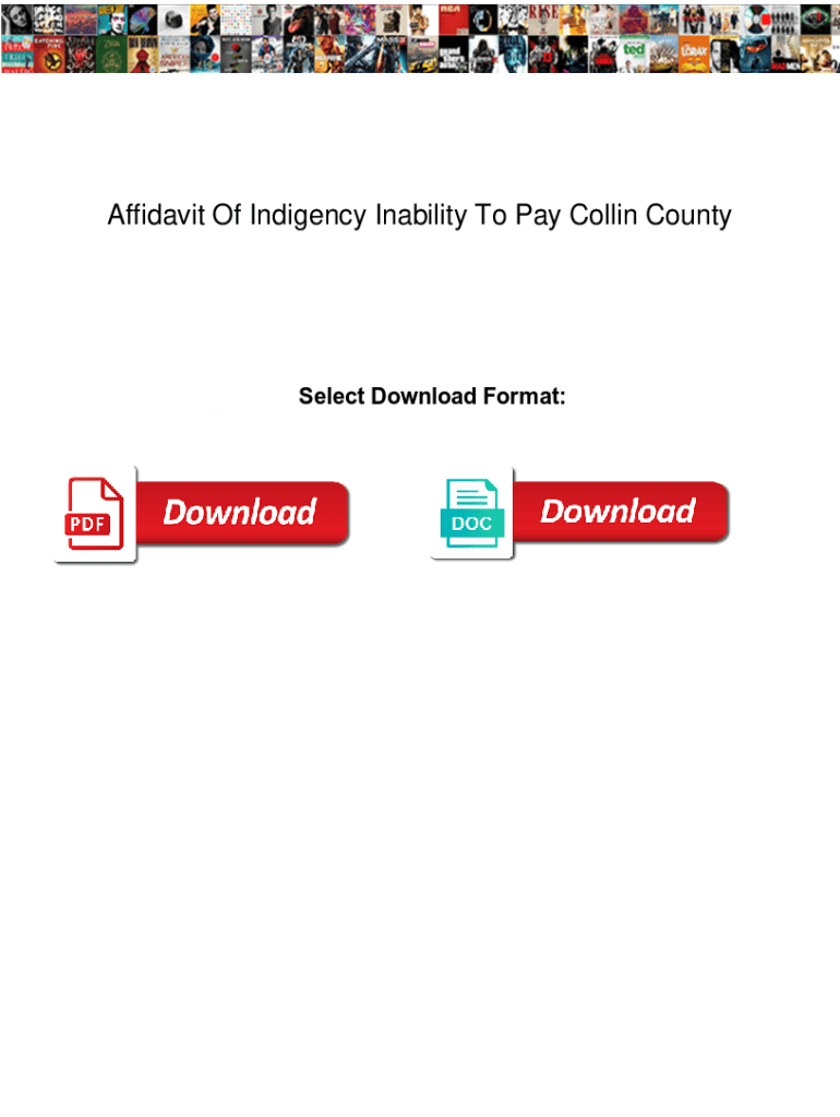 Fillable Online Affidavit of Indigency (Statement of Inability to Pay ...