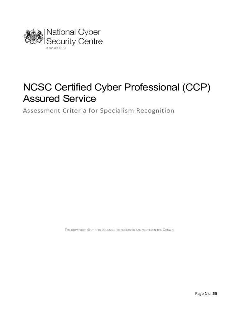 Fillable Online apmg-international.comesfileNCSC CCP Assured Service Assessment Criteria for ...