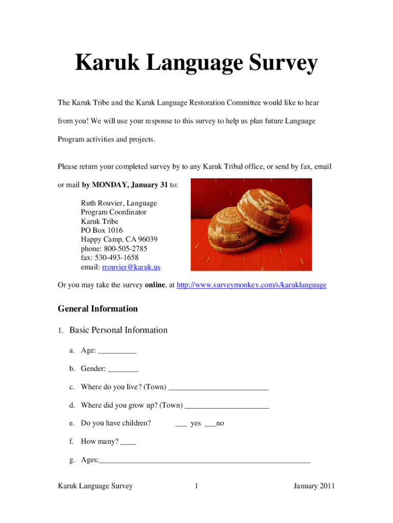 Fillable Online www.karuk.usimagesdocsKarok Language and Territory ...