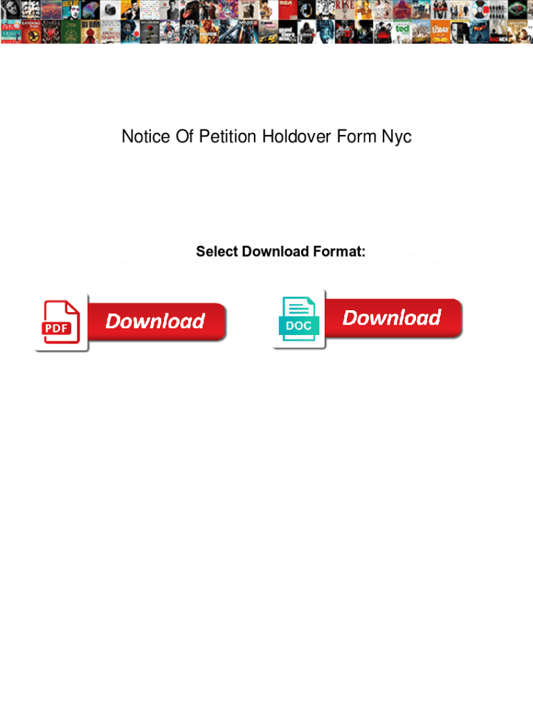 Fillable Online Notice Of Petition Holdover Form Nyc. Notice Of ...
