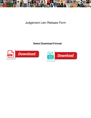 Fillable Online Judgement Lien Release Form. Judgement Lien Release ...