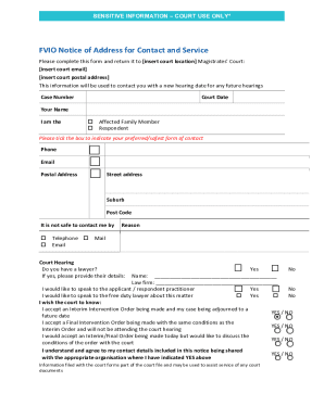 Fillable Online Family violence intervention orders (FVIO ...