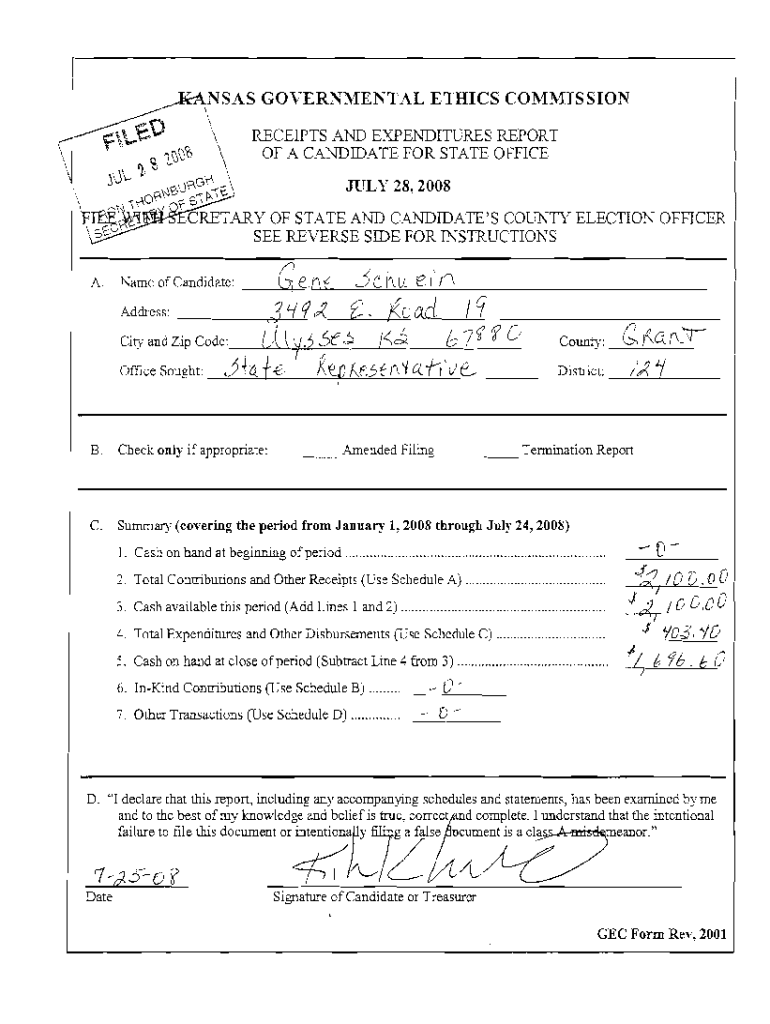 Fillable Online ethics ks /I..../L- L. L. Fax Email Print - pdfFiller