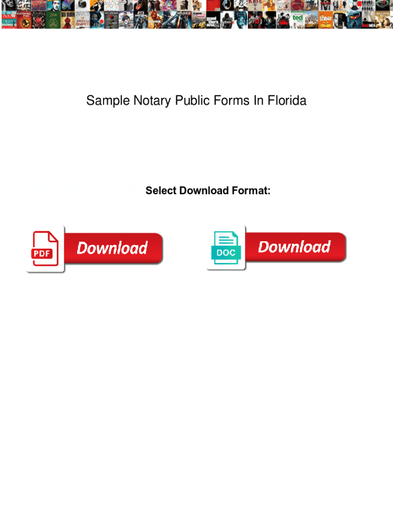 Fillable Online Sample Notary Public Forms In Florida. Sample Notary ...