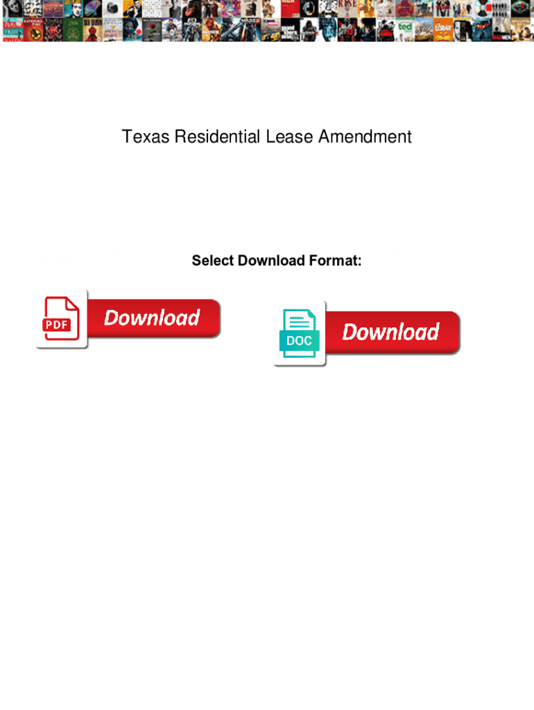 Fillable Online Texas Residential Lease Amendment. Texas Residential ...