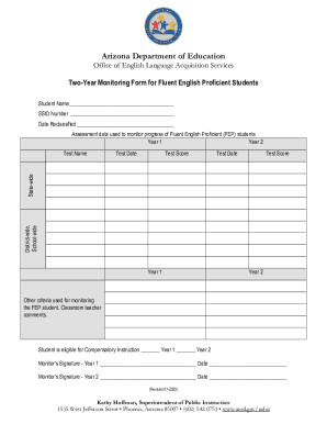 Fillable Online Fillable Online portals gesd40 2 Year Monitoring Form ...