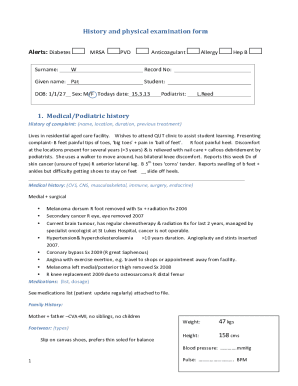 Fillable Online podiatry-anatomy-app.qut.edu.aucontentCaseHistory and ...