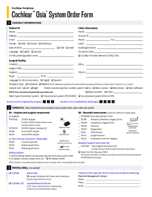 Fillable Online www.cochlear.comusenCochlear Osia SystemSound & Speech ...