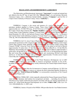 Fillable Online Execution of Reimbursement Agreement Sample ClausesLaw ... Fax Email Print ...