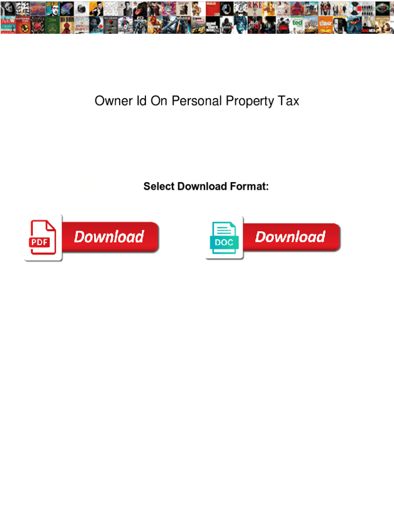 Fillable Online Owner Id On Personal Property Tax. Owner Id On Personal ...