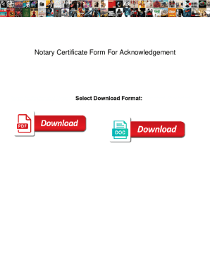 Fillable Online Notary Certificate Form For Acknowledgement. Notary ...