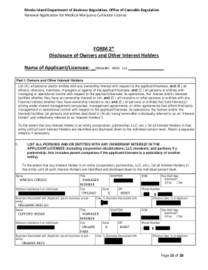 Fillable Online dbr ri FORM 2* Disclosure of Owners and Other Interest ...