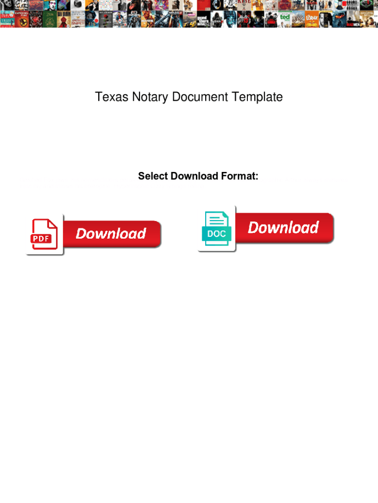 Fillable Online Texas Notary Document Template. Texas Notary Document ...