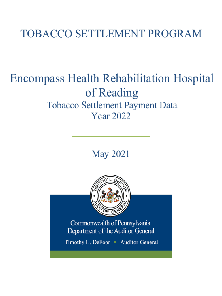 Fillable Online Encompass Health Rehabilitation Hospital of Reading ...