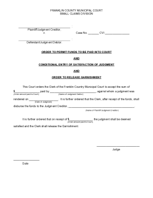 Fillable Online municipalcourt.franklincountyohio.govCollect a Small ...