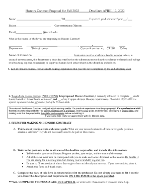 Fillable Online rcc.eduassetsdocumentsRCC Honors Program Contract ...
