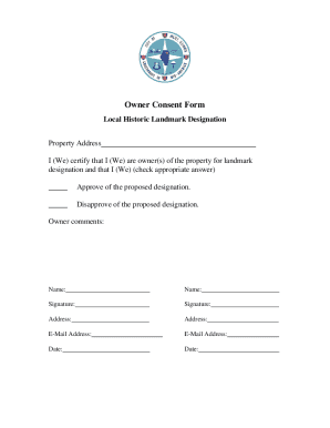 Fillable Online Owner Consent Form - City of Joliet, ILHome Fax Email ...