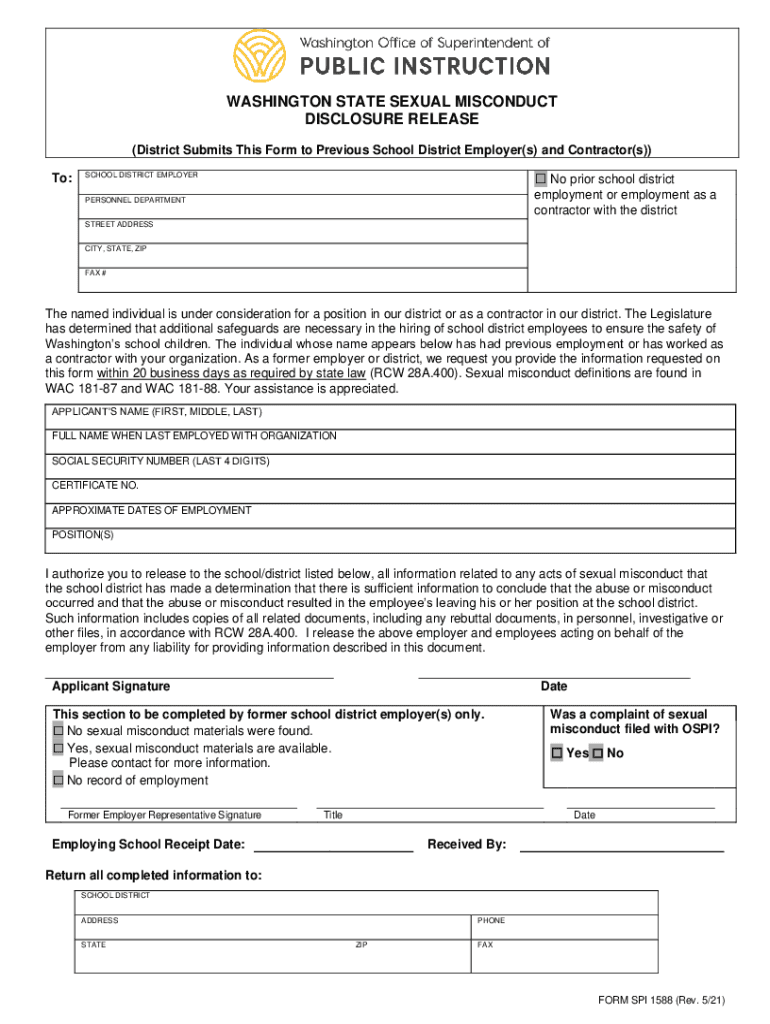 Fillable Online www.k12.wa.usformsFormSPI1588WASHINGTON STATE SEXUAL ...