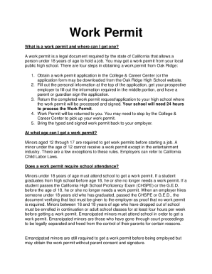 Fillable Online orhs eduhsd k12 ca Work Permits - Wisconsin Department ...