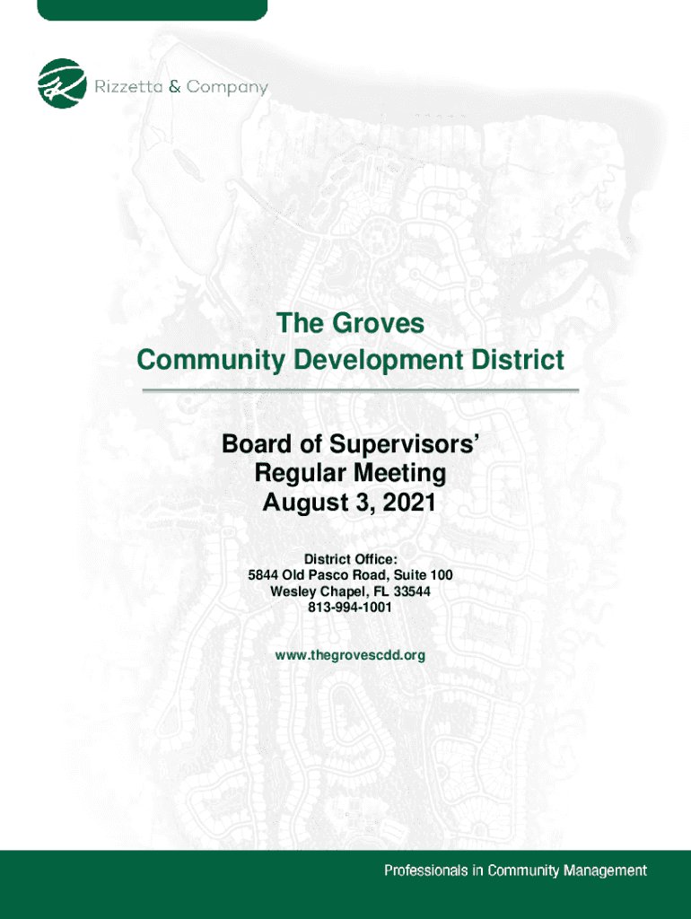 Fillable Online About the Community Development DistrictThe Groves CDD ...