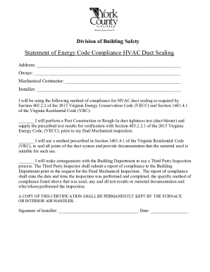 Fillable Online Energy Code Compliance Statement Fax Email Print ...