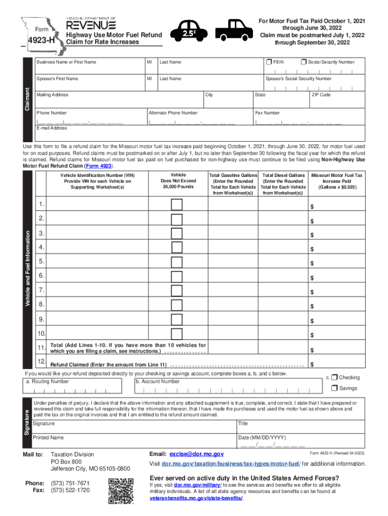 Fillable Online dor mo www.marylandtaxes.govmotor-fuelclaim-formsMotor ...