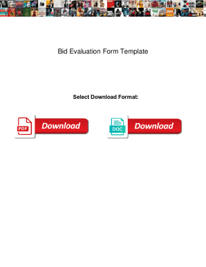 Fillable Online Bid Evaluation Form Template. Bid Evaluation Form ...