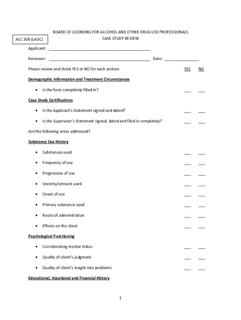 Fillable Online 1 BOARD OF LICENSING FOR ALCOHOL AND OTHER DRUG USE ... Fax Email Print - pdfFiller