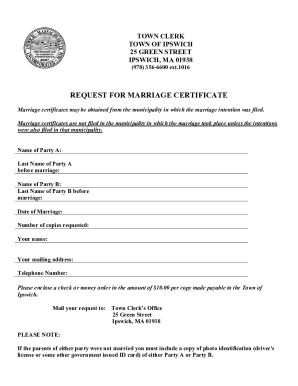 Fillable Online Marriage Request Form Fax Email Print - pdfFiller