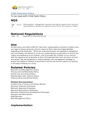 CHILD SAFE ENVIRONMENTS Page of (CHILD PROTECTION) POLICY ... Doc ...