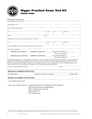 Fillable Online NCCCO - Rigger Level I Practical Exam OutlineNCCCO ...