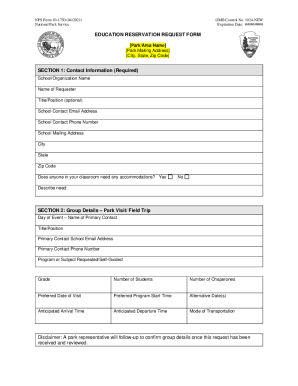 Fillable Online EDUCATION RESERVATION REQUEST FORM SECTION 1 ... Fax Email Print - pdfFiller