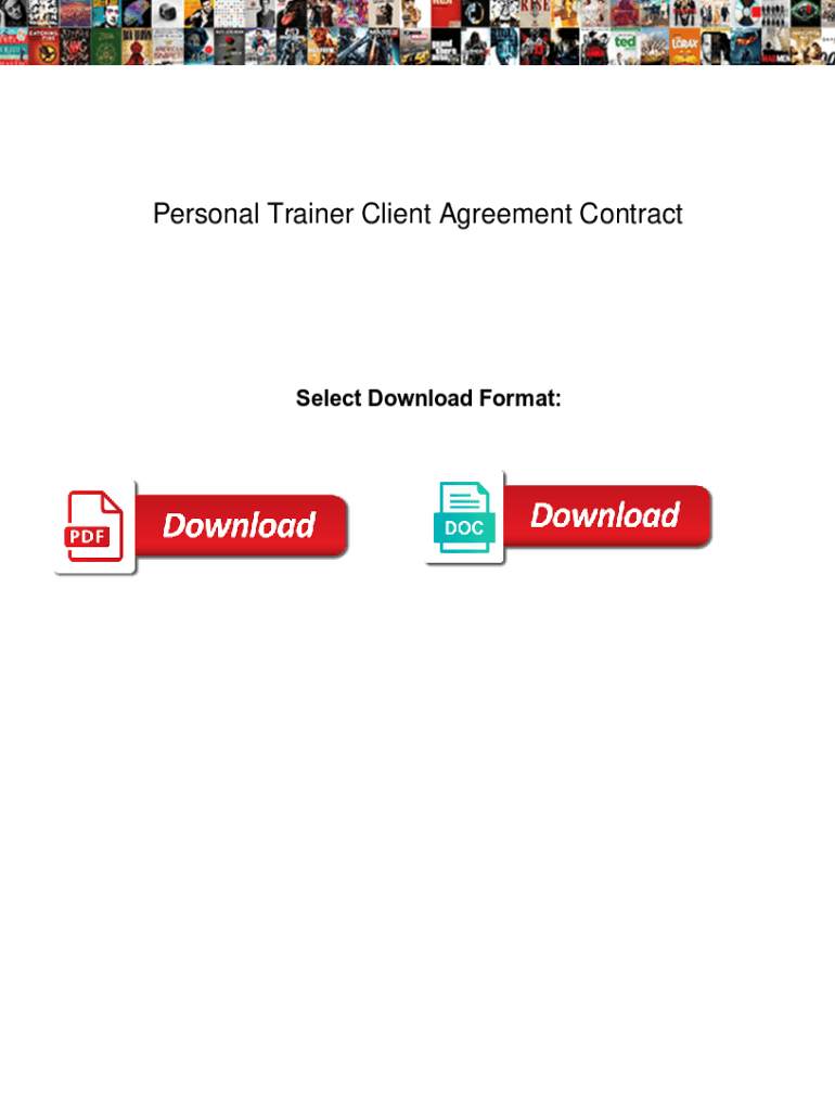 Fillable Online Personal Trainer Client Agreement Contract. Personal ...