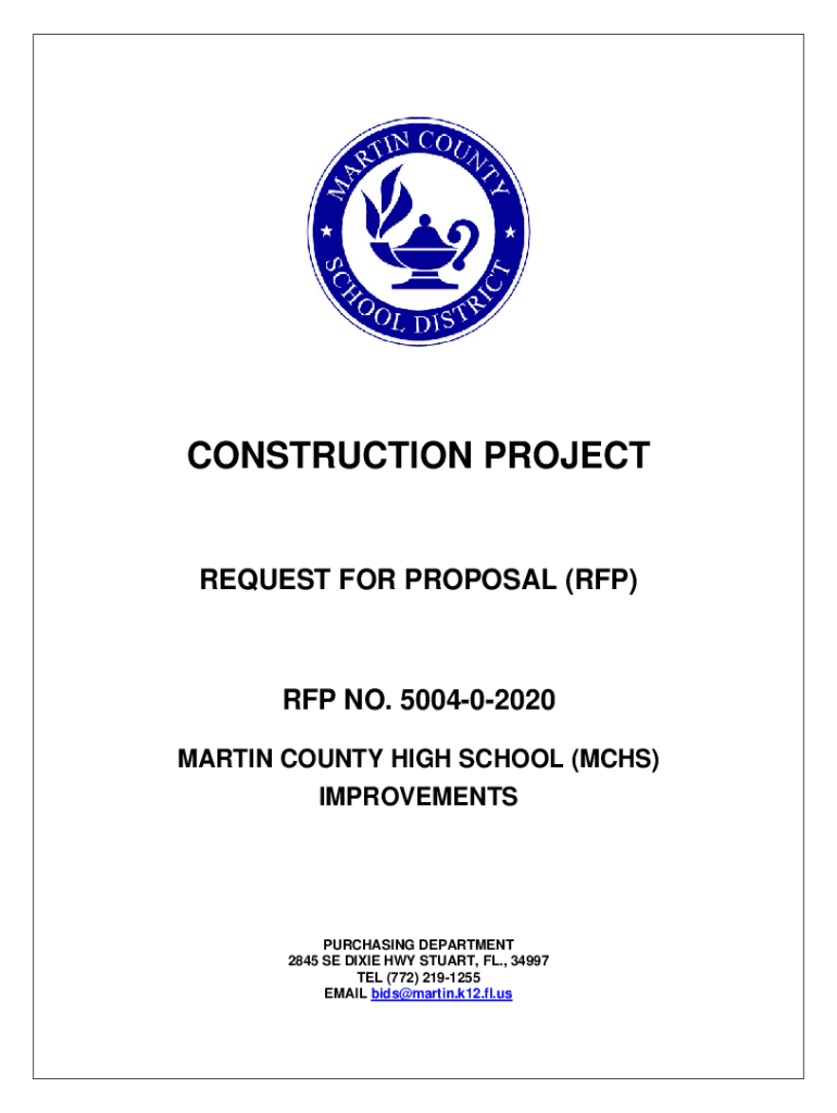 Fillable Online REQUEST FOR PROPOSALS (RFP) Construction Services for ...