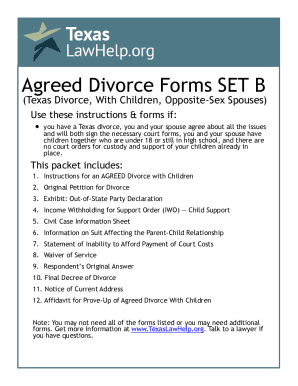 Fillable Online Forms Needed to File for Divorce in Texas - atwpenn.com ...