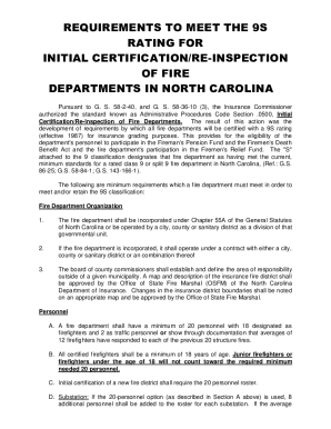 Fillable Online REQUIREMENTS TO MEET THE 9S RATING FOR - French Broad ...