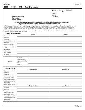 Fillable Online INDIVIDUAL TAX ORGANIZER CHECKLIST Fax Email Print ...